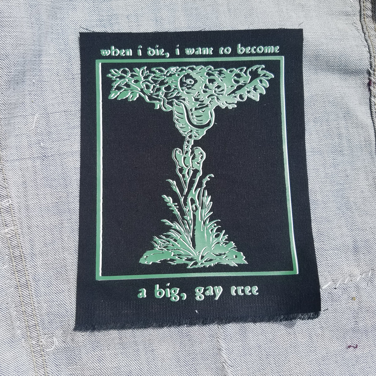 "Big Gay Tree" goth 420 sew-on back patch – Toxic Femme